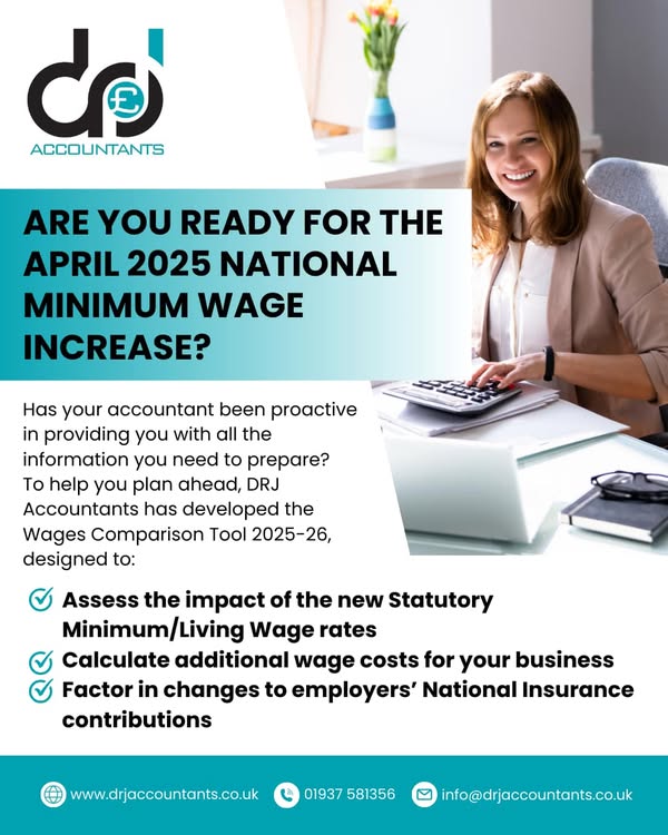 April 2025 Minimum Wage Increases - DRJ Accountants